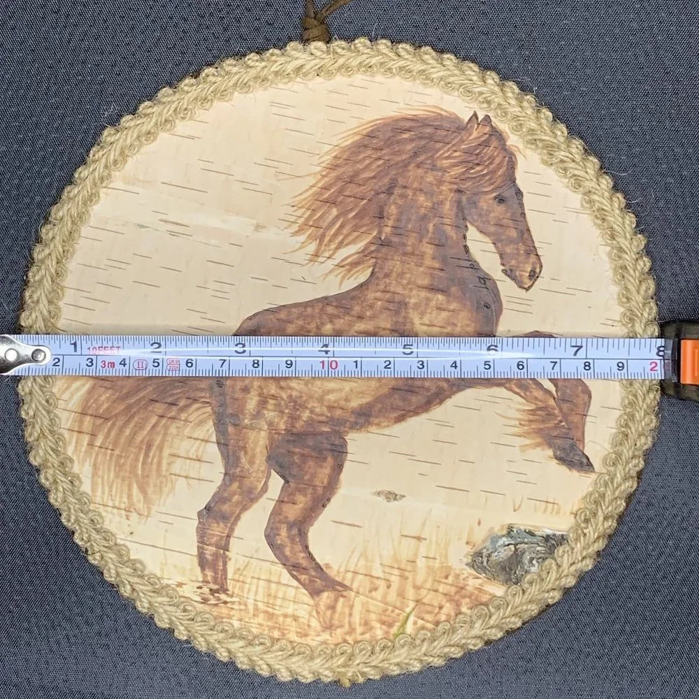 Handmade | Wall Decor | Handmade Birch Bark Pyrography Black Horse Wall ...